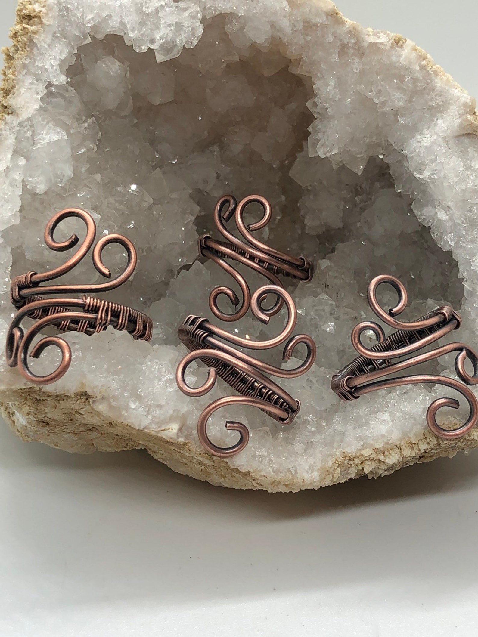 Antiqued Copper Wire Wrapped Swirl Ring - Etsy