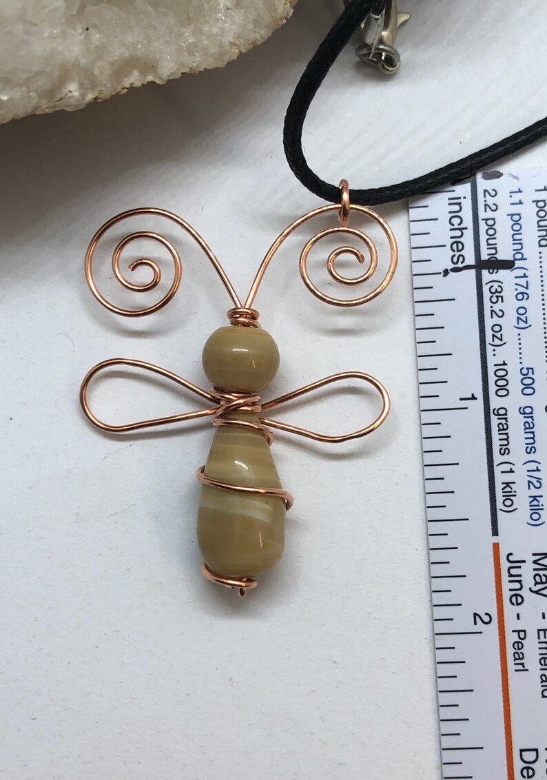 Copper Wire Wrapped Agate Bumble Bee Pendant - Etsy