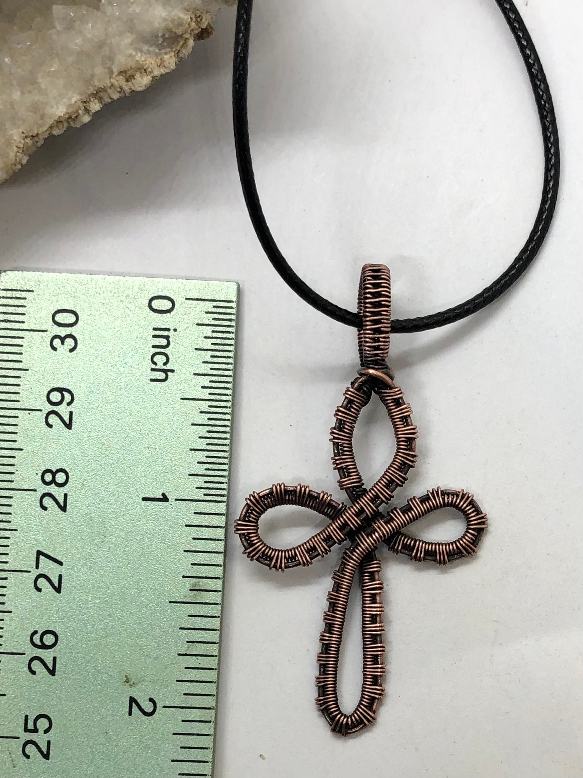 Copper Wire Wrapped Celtic Cross Pendant Necklace | Etsy