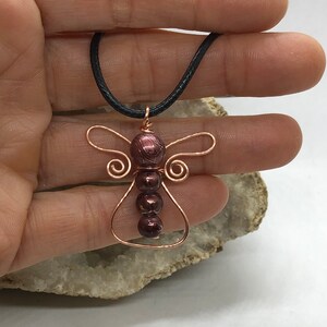 Copper Wire Wrapped Maroon Angel - Etsy