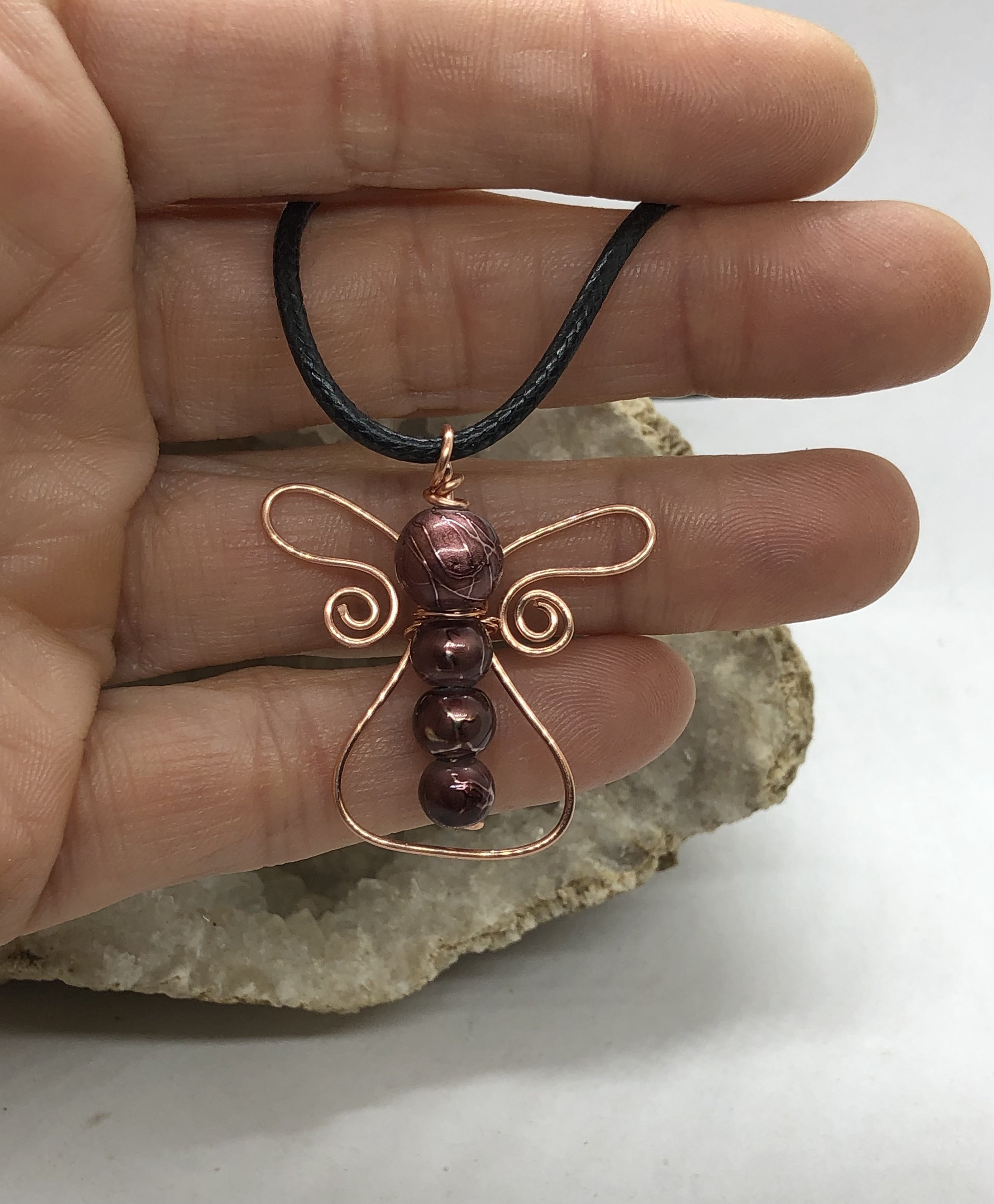 Copper Wire Wrapped Maroon Angel - Etsy