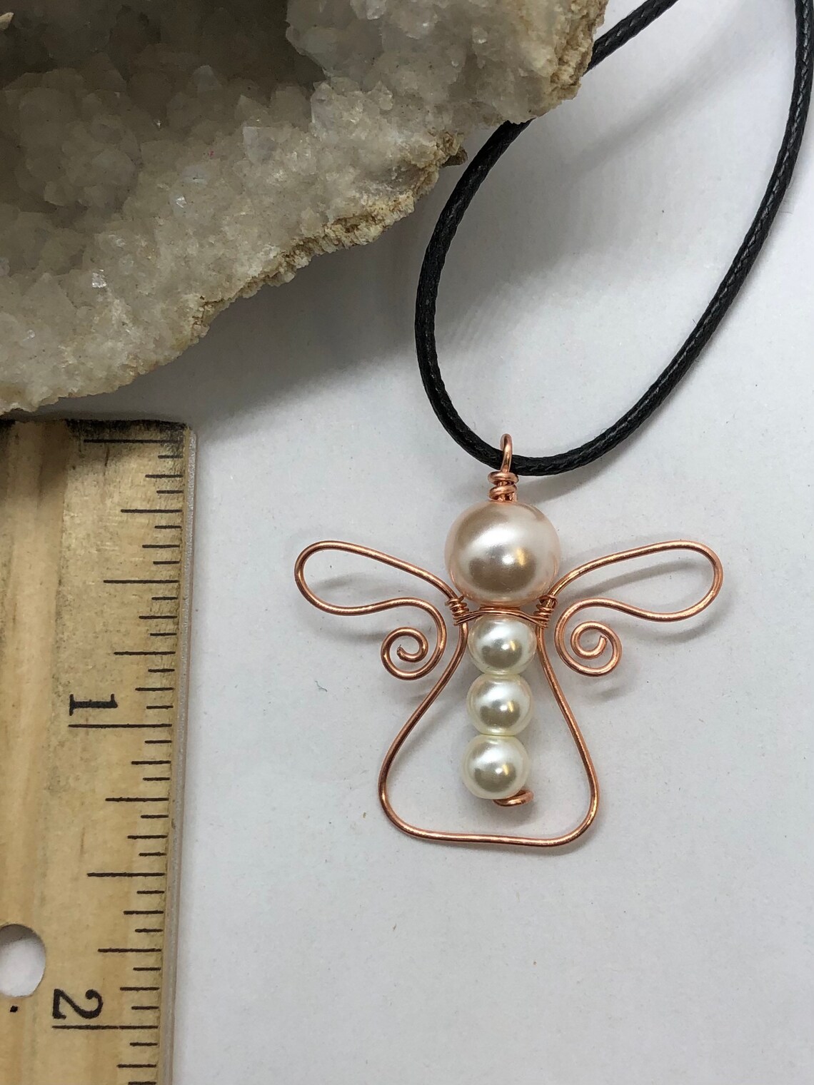 Copper Wire Wrapped White Angel - Etsy