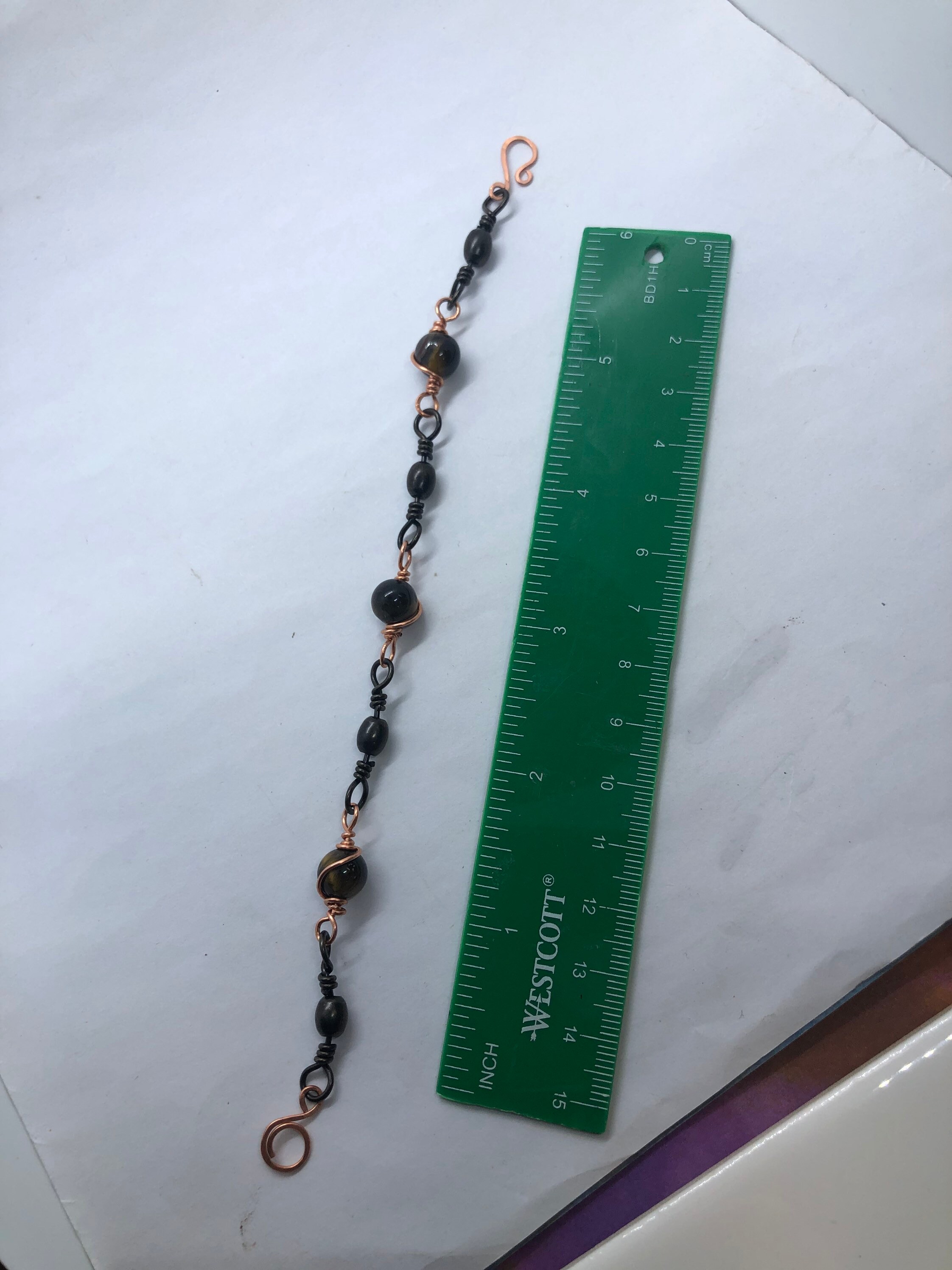 Copper Wire Fishing Swivel and Tiger Eye Beaded Bracelet - Etsy