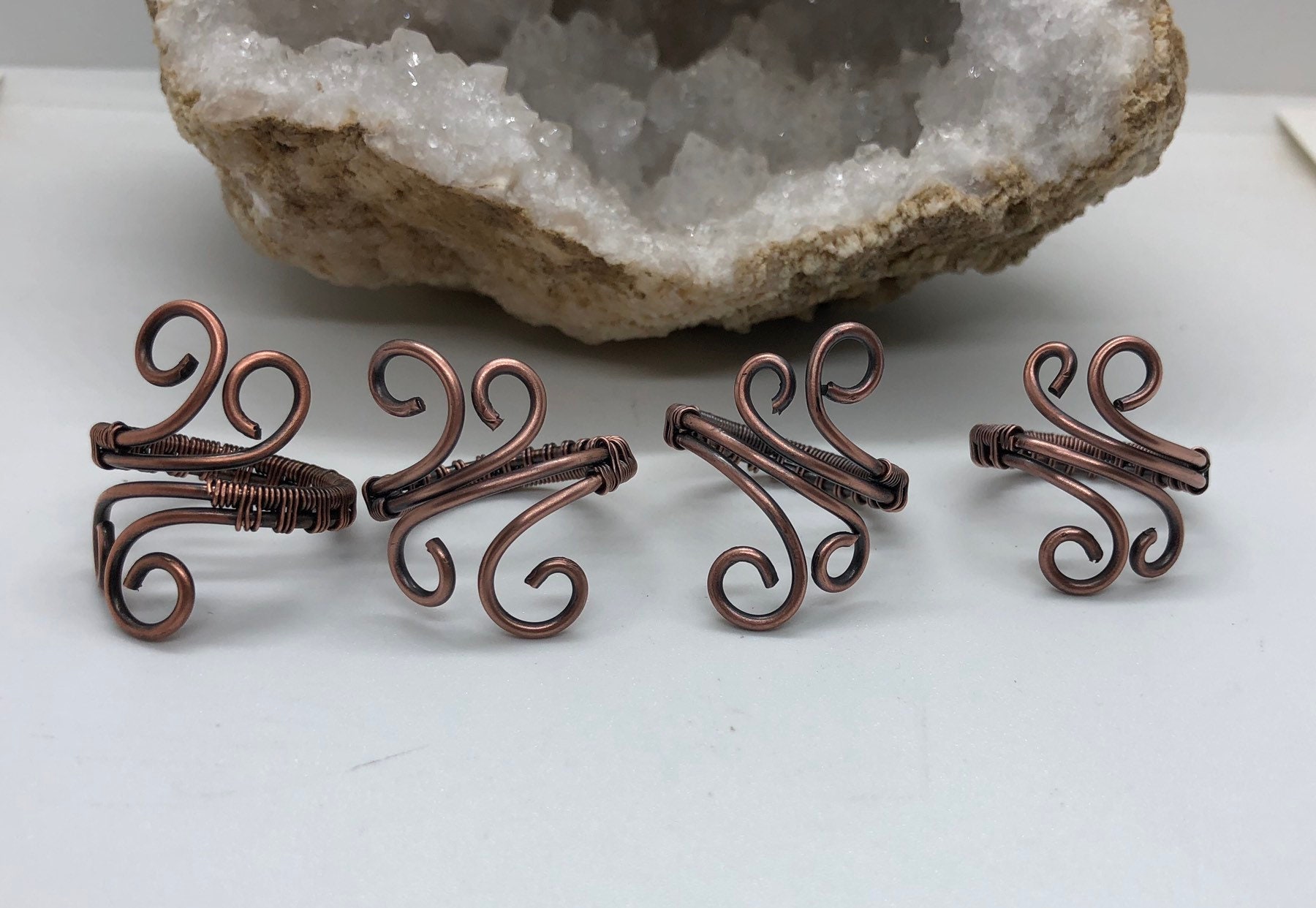 Antiqued Copper Wire Wrapped Swirl Ring - Etsy