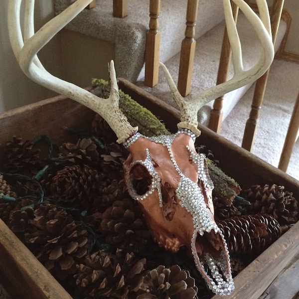 Rhinestone Antler - Etsy