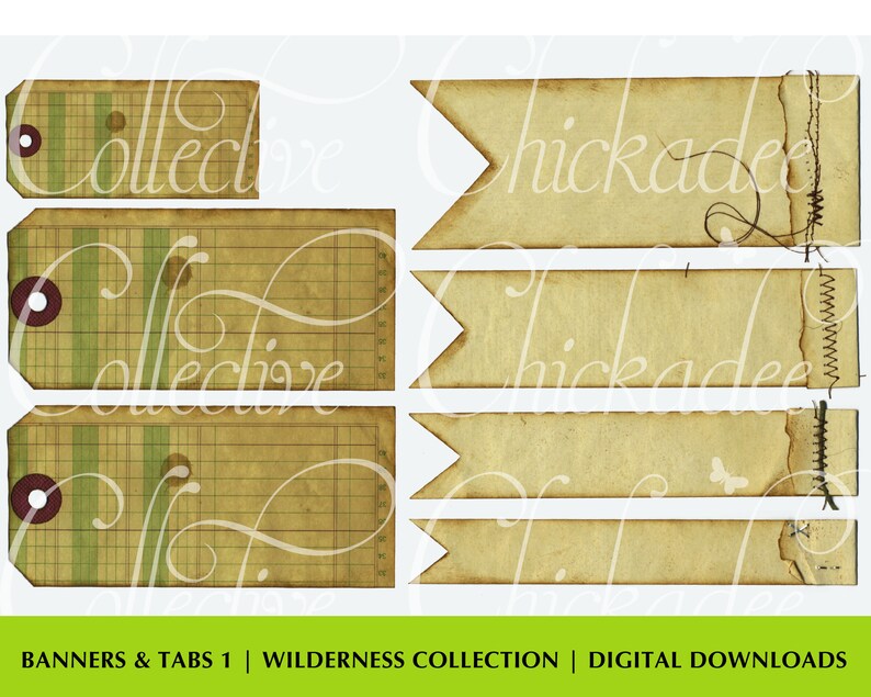 Banners and Tabs Digital Download Junk Journal Scrapbook - Etsy