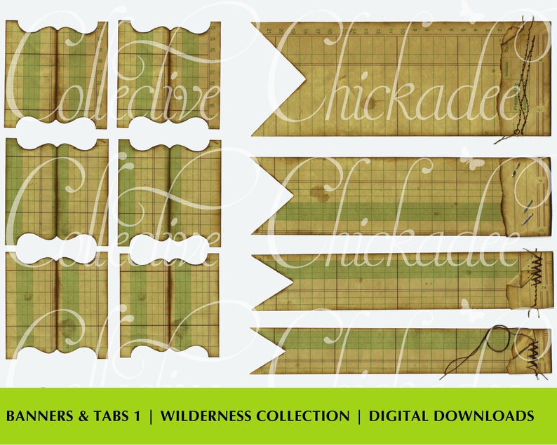 Banners and Tabs Digital Download Junk Journal Scrapbook - Etsy
