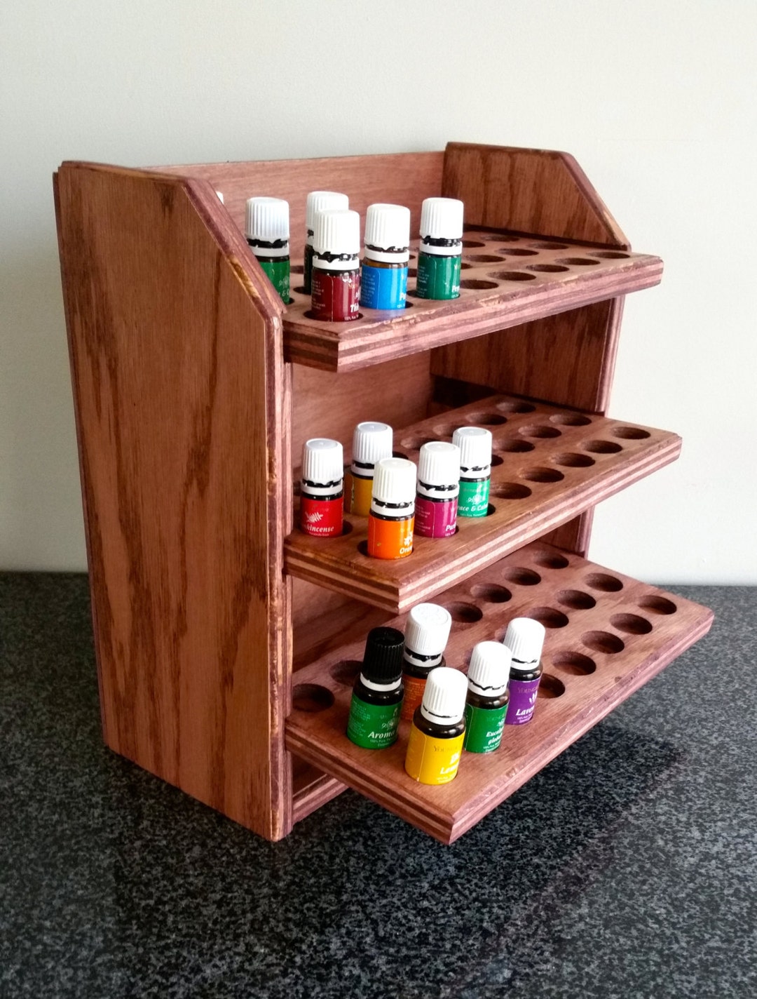 72-bottle Essential Oil Shelf | Removable Trays, Wall Mountable - Etsy