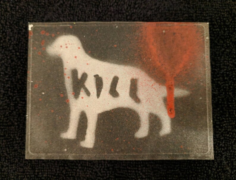 Serial Killer Sticker David Berkowitz Dog kill Handmade Stencil Design ...