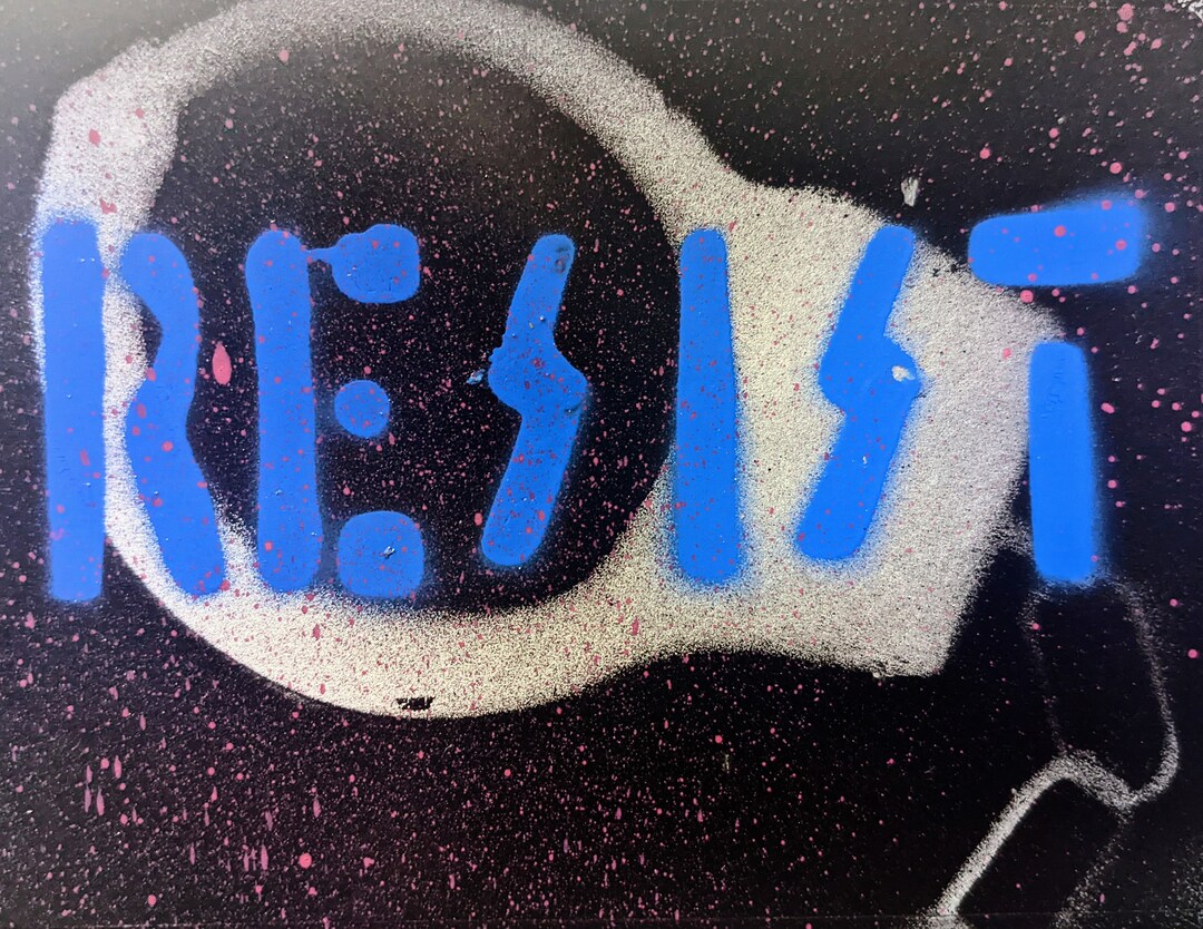 Anti-police Handcuff Sticker resist Handmade Stencil Design by Brett ...