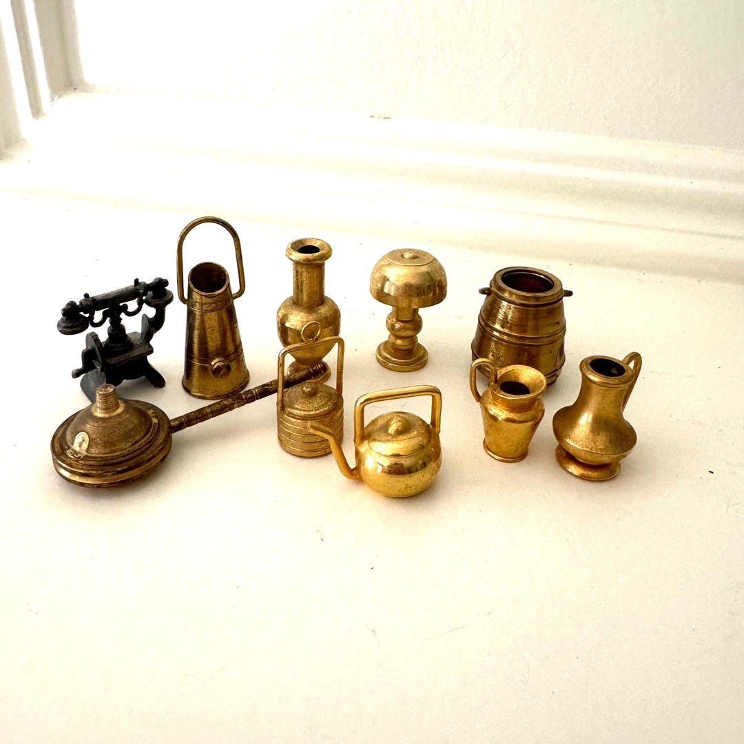 Vintage Miniature Brass Doll House Kitchen Collectibles Set of 10 - Etsy