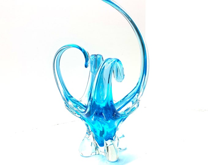 Vintage Blue EDAG Chalet Glass Art Glass Lorraine Glass Free Form Glass ...