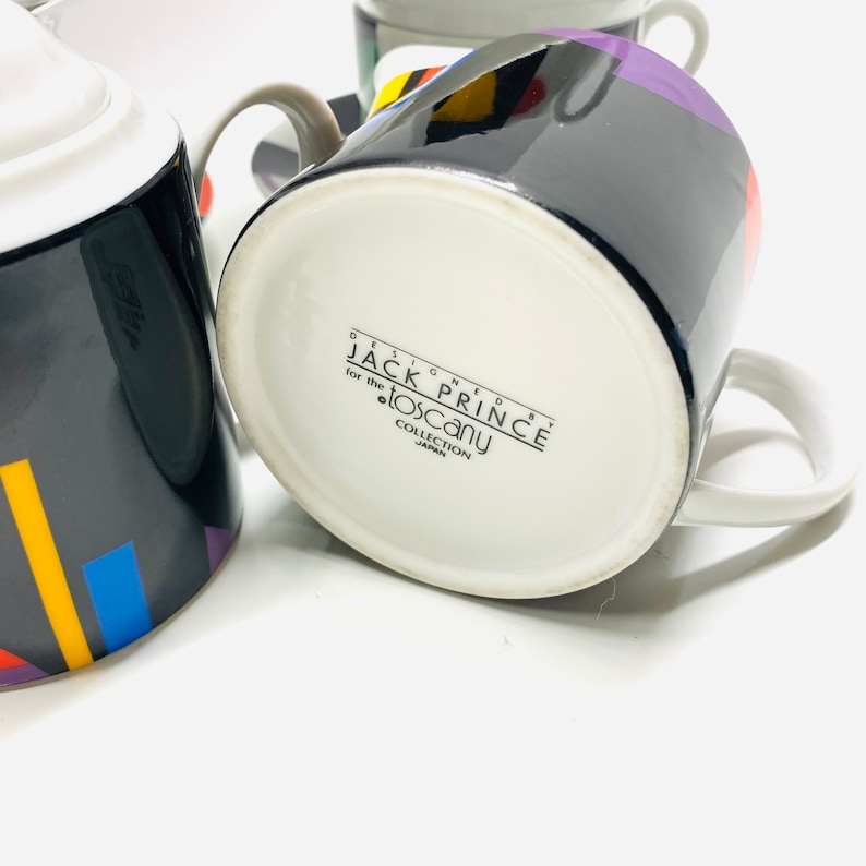80s Trylon Pattern by Jack Prince Toscany Collection Set of 8 Cups and ...