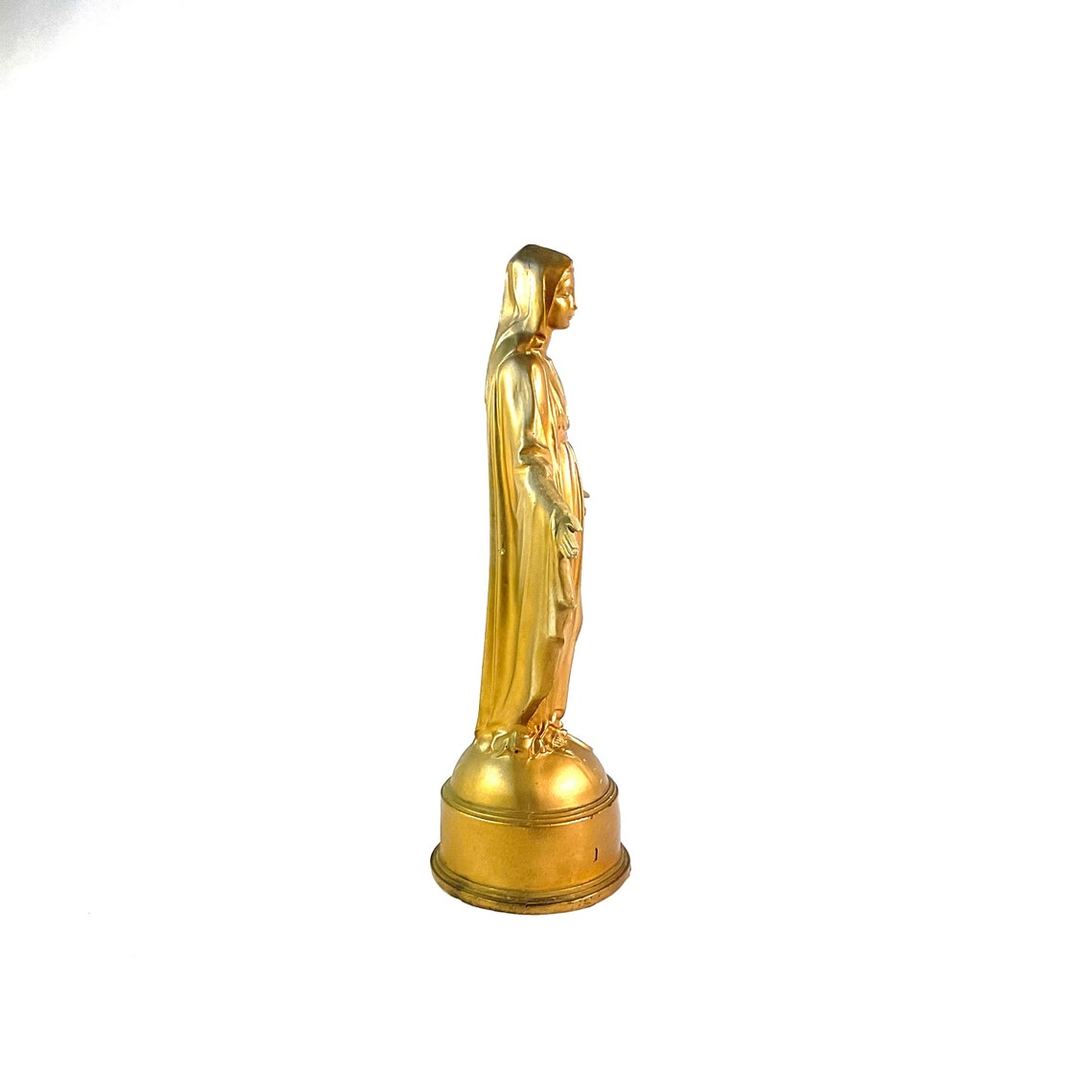 Vintage Virgin Mary Gold Statue - Etsy