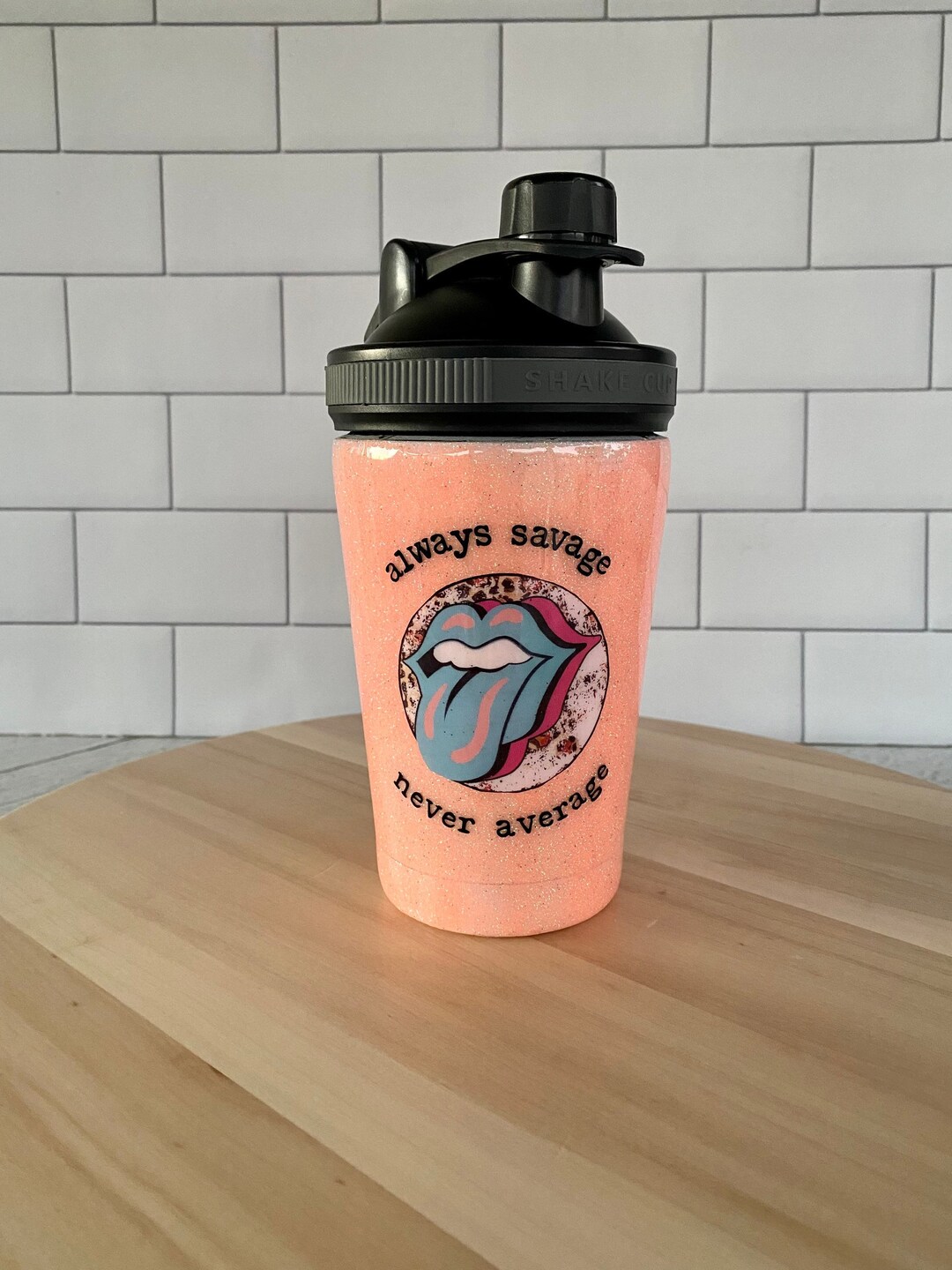 Savage/always Savage/tongue/leopard/shaker Bottle/gym/workout/glitter ...