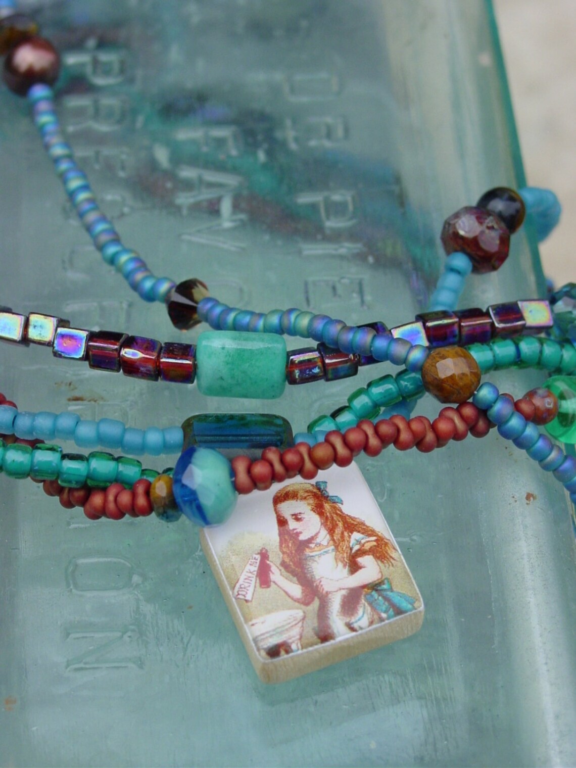 Alice Necklace, Multi Strand Scrabble Tile Necklace, Alice Pendant ...