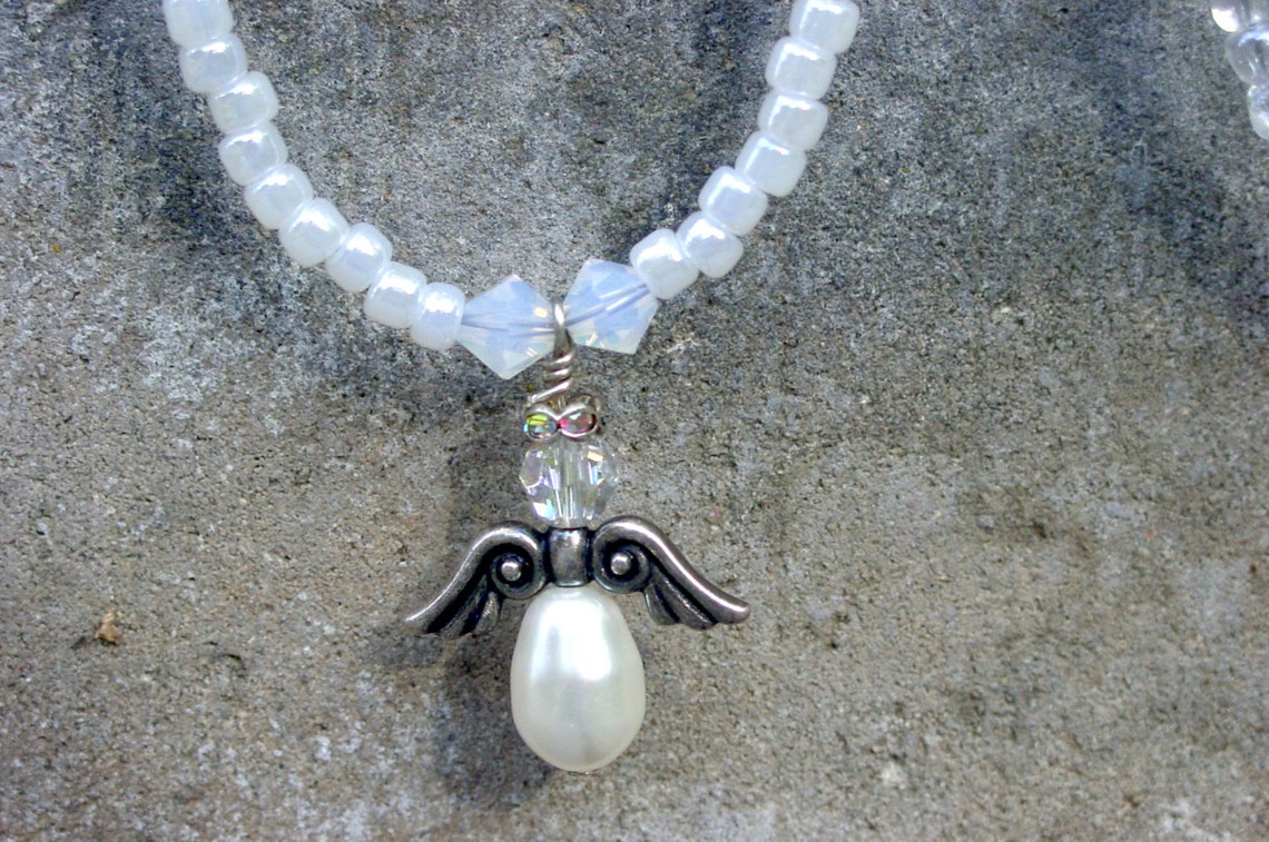 Collar de ángel Swarovski, collar de ángel de Navidad, collar de ángel ...