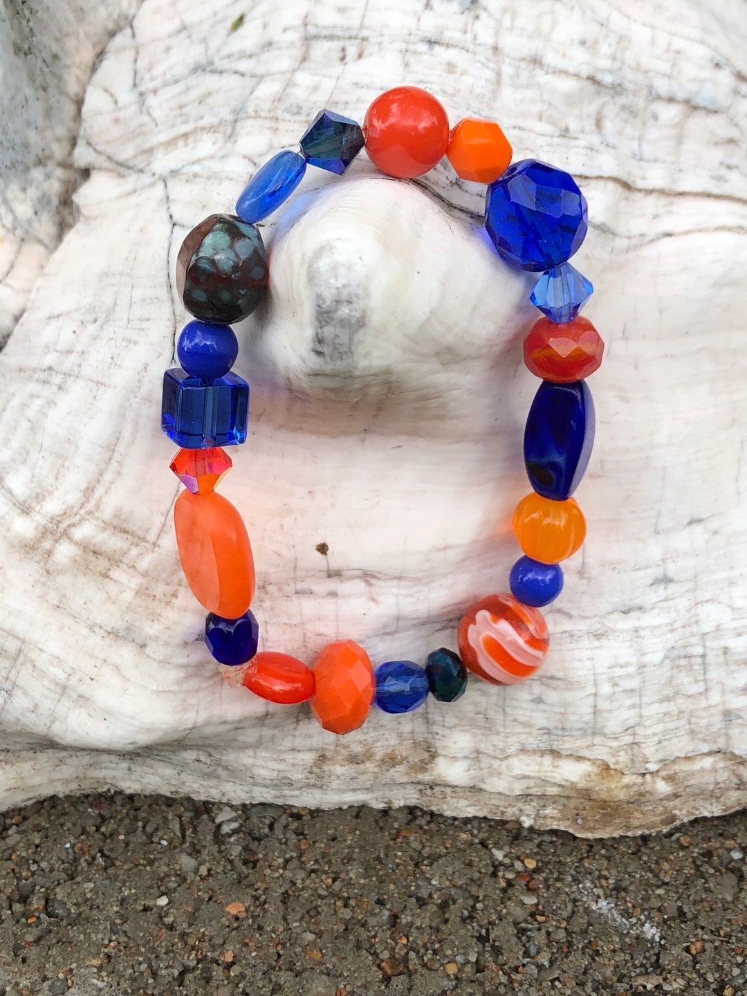 OKC Basketball Orange and Blue Stretchy Bracelets, OKC Team Bracelets ...