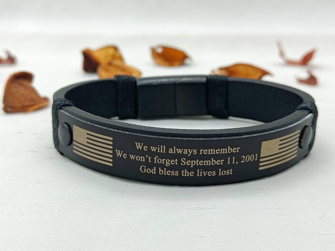 Custom in Loving Memory Leather Bracelet – Engraved Memorial Bracelet ...