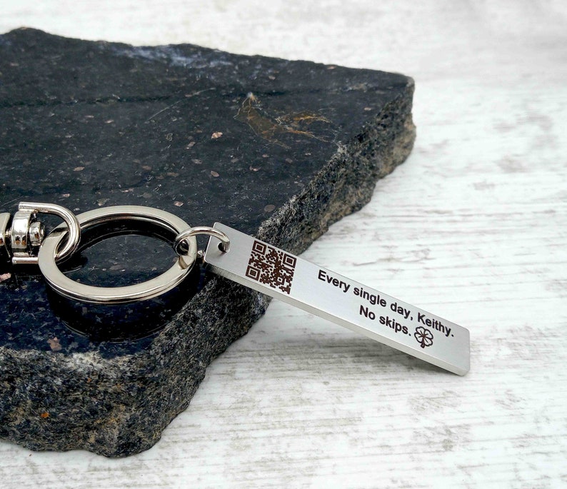 Custom Soundwave Keychain - Memorial Voice Memo QR Code, Engraved ...