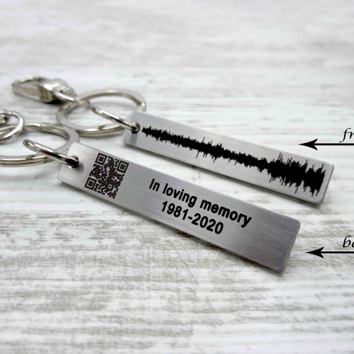 Soundwave QR Code Keychain Voice Memorial Gift Voice - Etsy