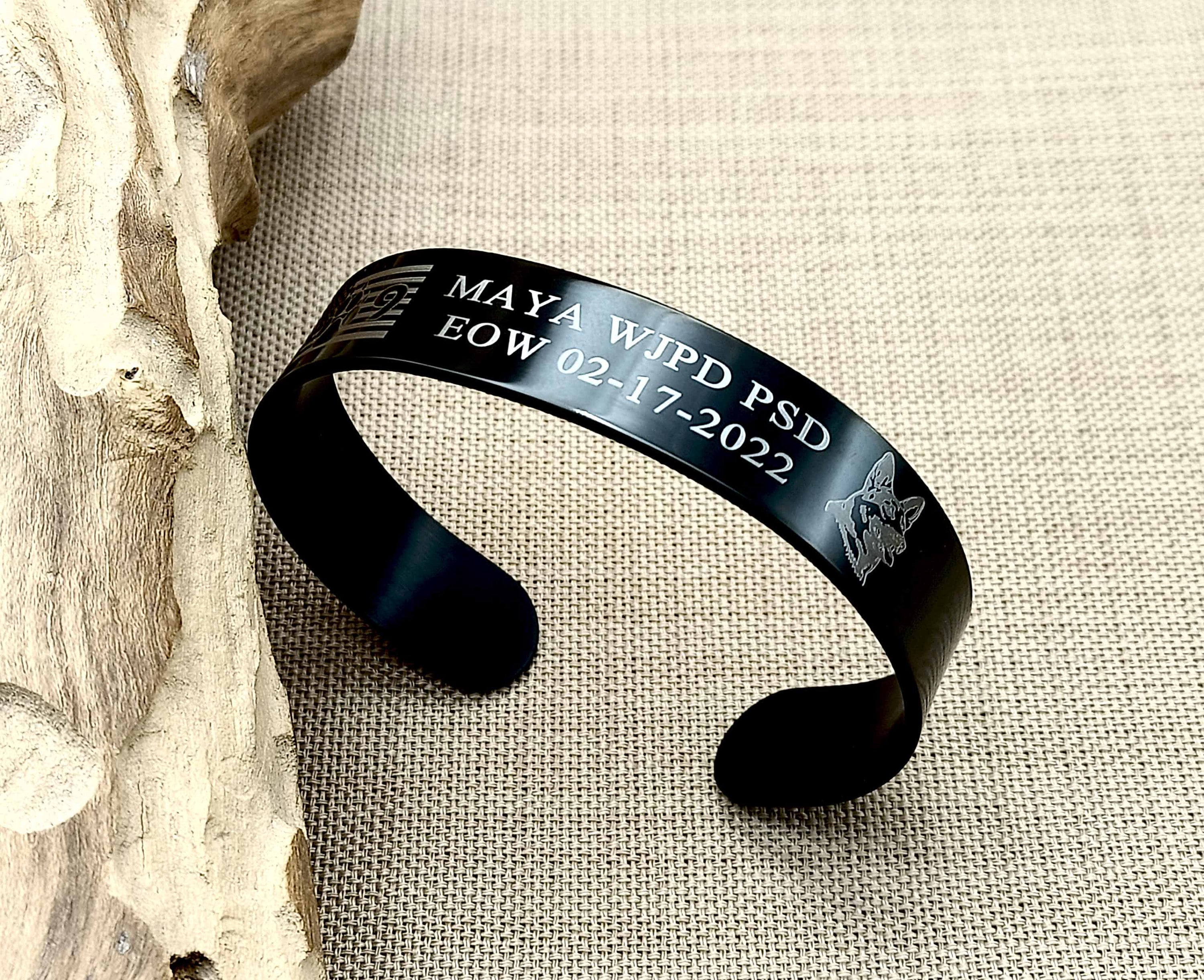 K9 MAYA Memorial Bracelet - Personalized Stainless Steel Police Dog ...
