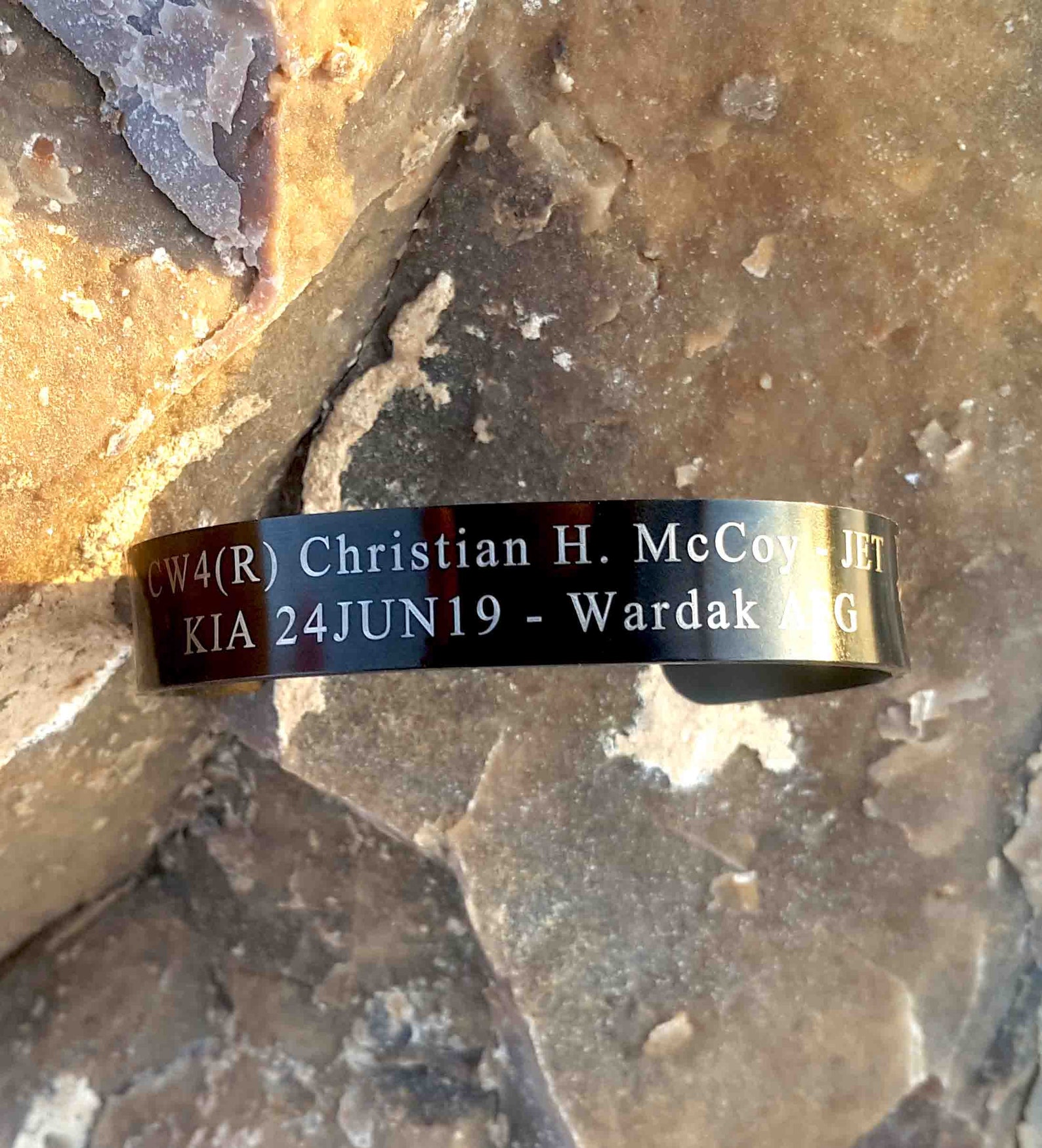 Custom Engraved Memorial Military Bracelet Military Black - Etsy