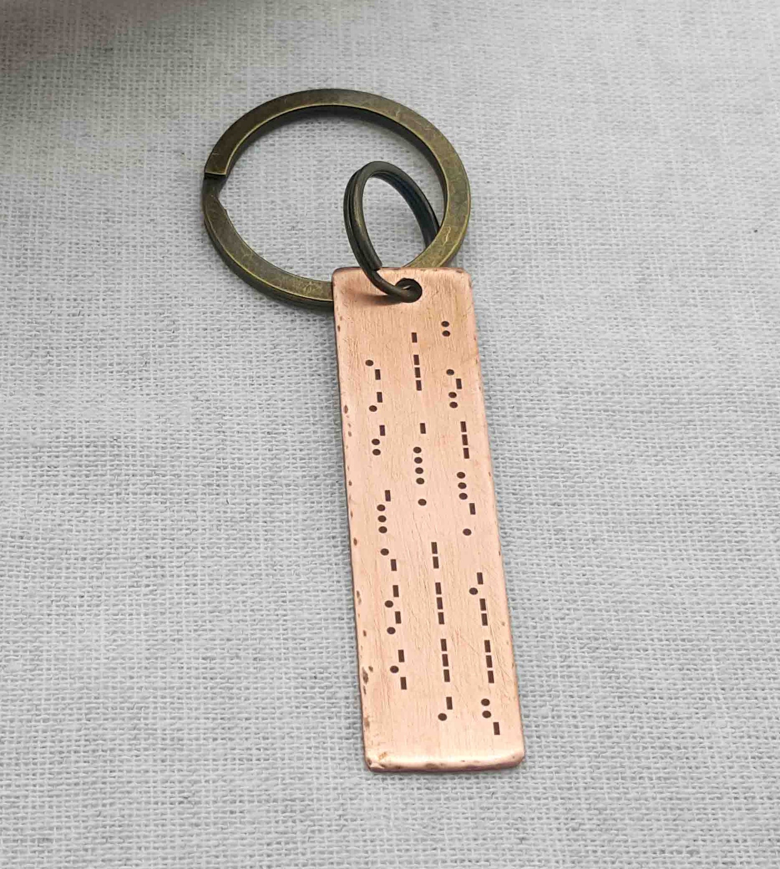 7th Anniversary Copper Gifts Copper Morse Code Keychain - Etsy
