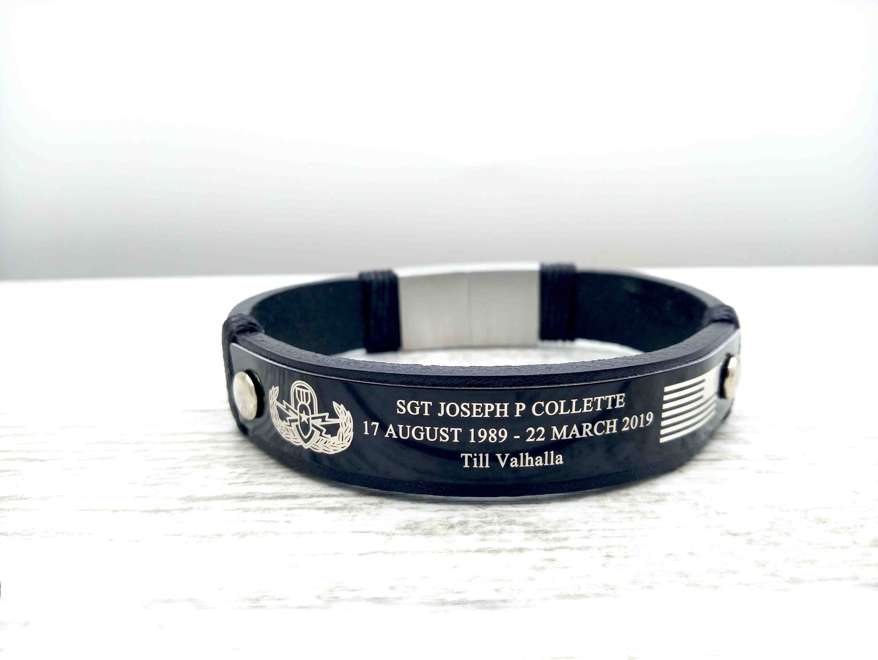 Personalized Military Bracelet in Loving Memory Remembrance - Etsy UK