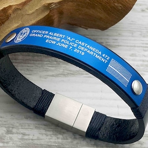 Custom Memorial Police Officer Bracelet, Police Department, End of ...