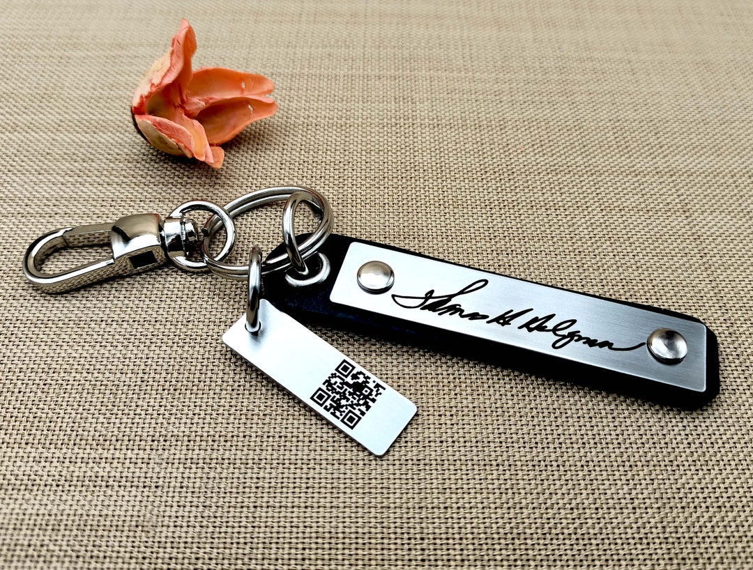 Actual Handwriting and QR Code Keychain, Loved One's Handwritten ...