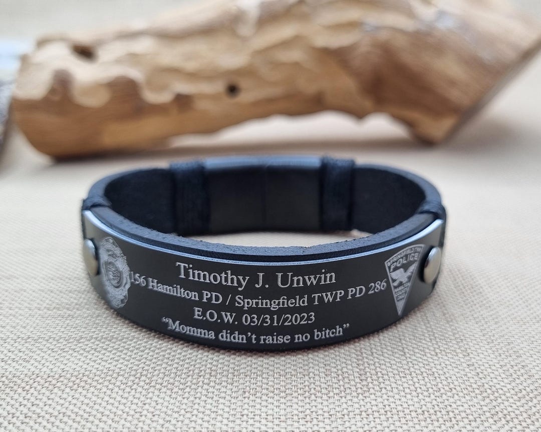 Personalized Fallen Police Officer K9 Memorial Leather Bracelet, End of ...