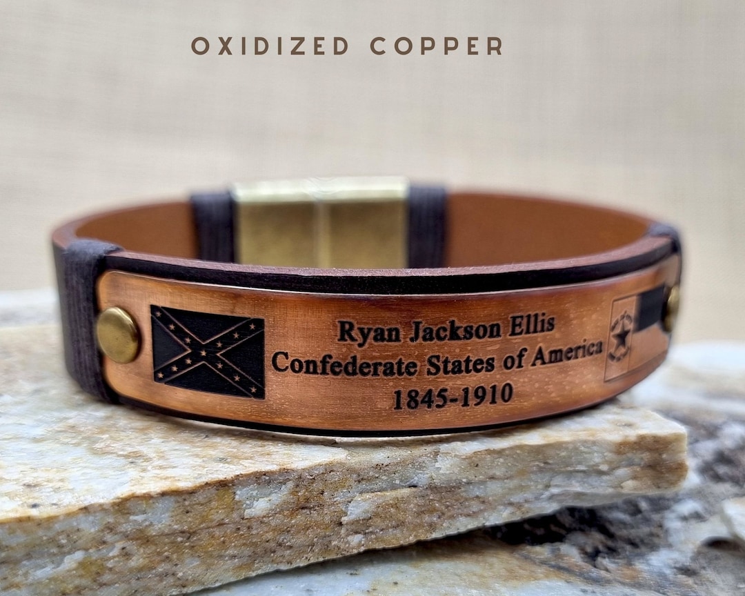 Custom Military Memorial Leather Bracelet, Army Remembrance KIA ...