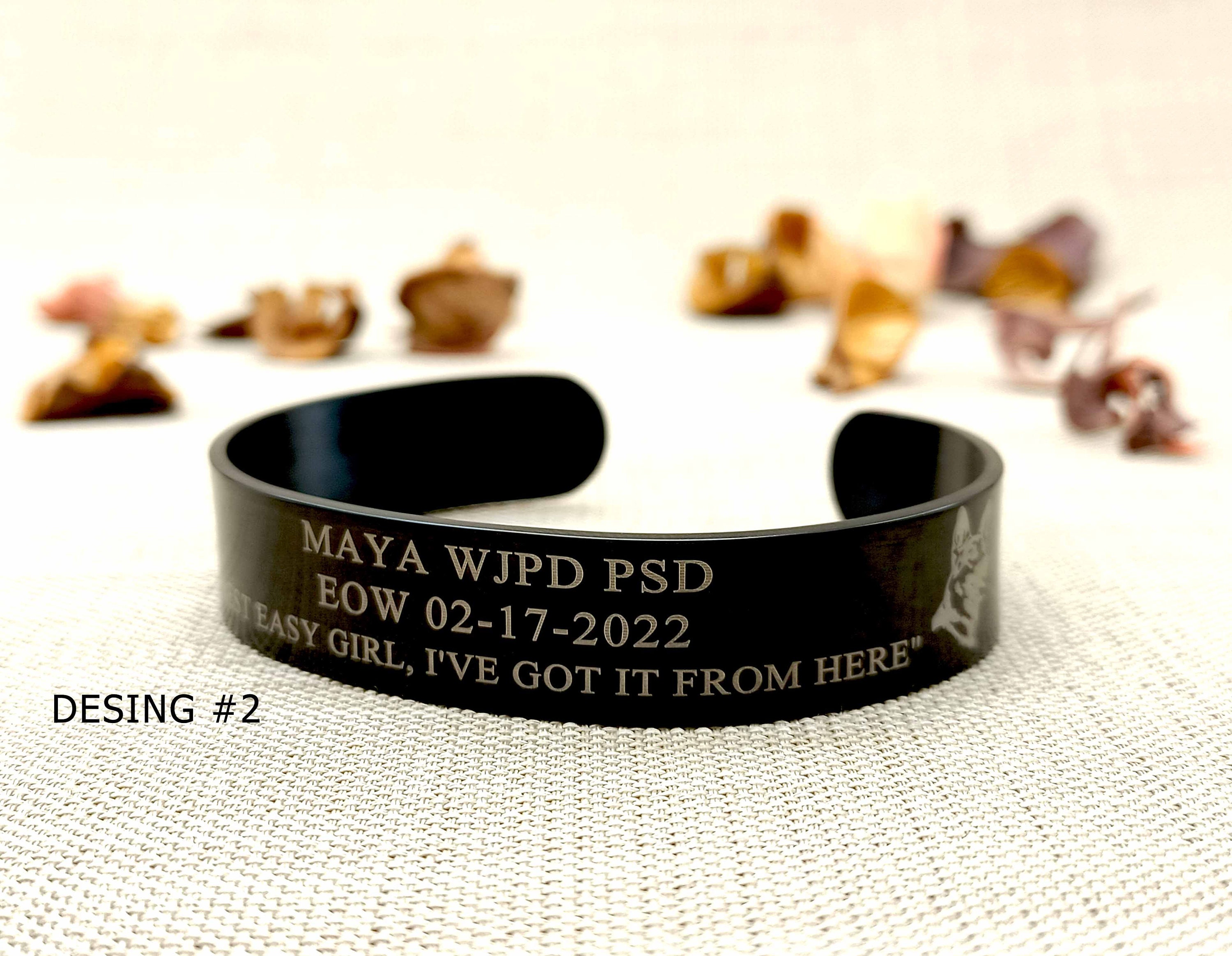 K9 MAYA Memorial Bracelet - Personalized Stainless Steel Police Dog ...