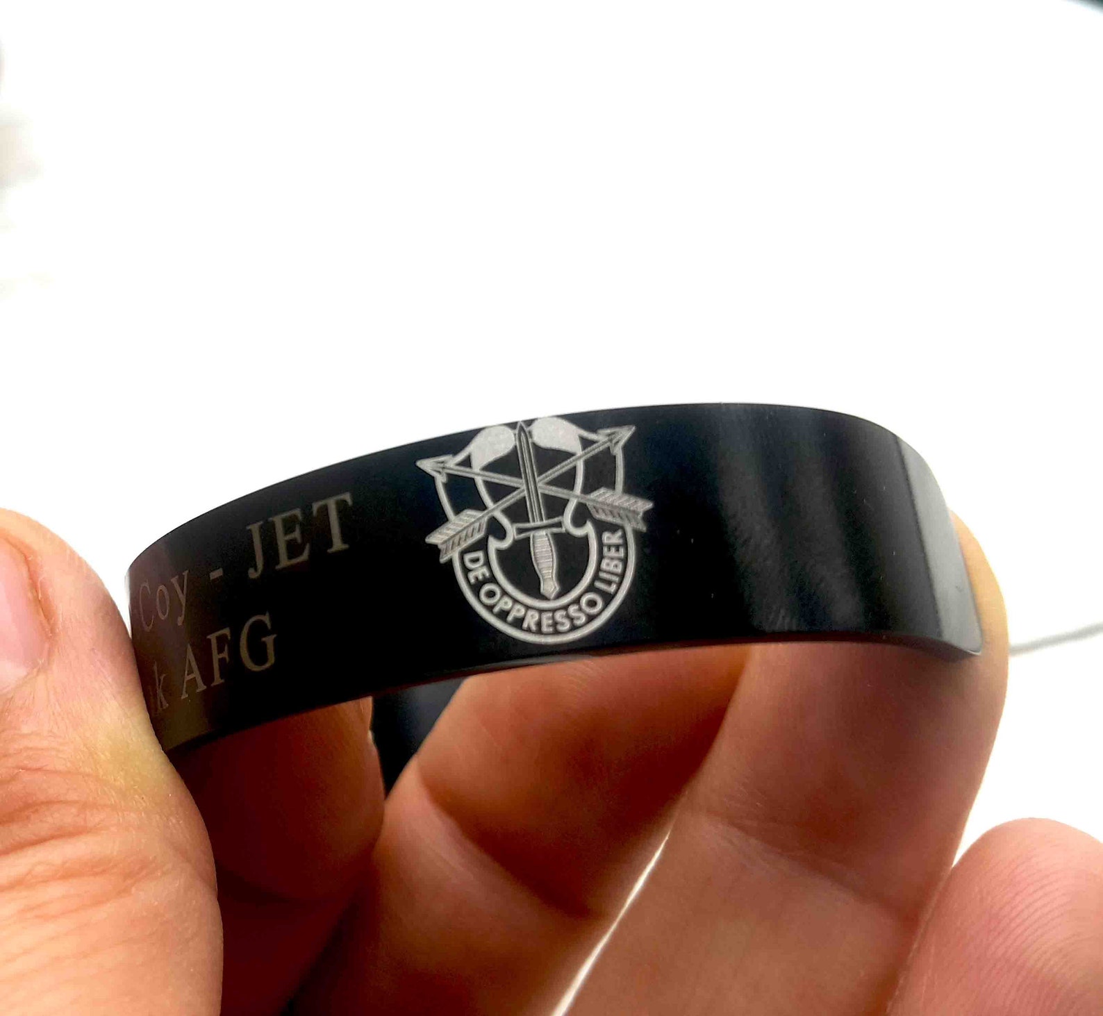 Custom Engraved Memorial Military Bracelet Military Black - Etsy