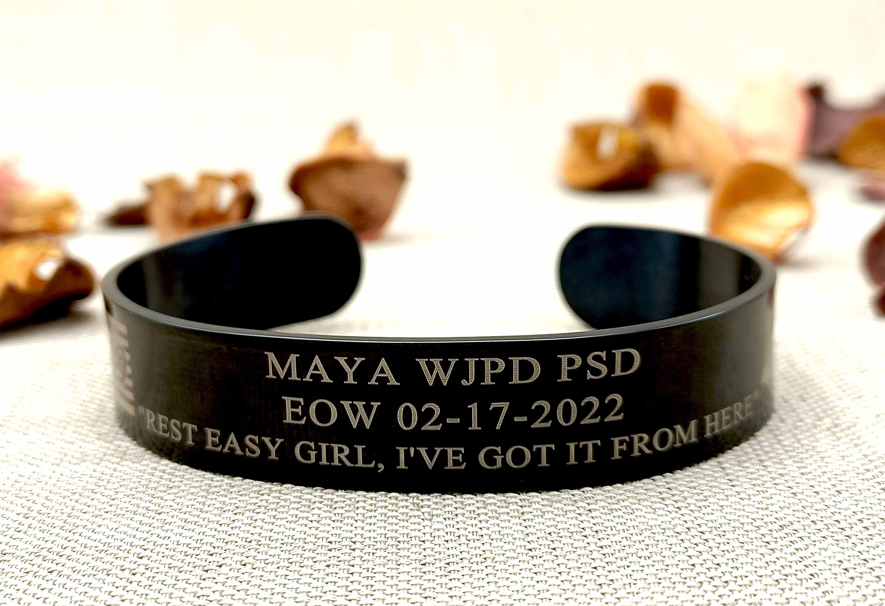 K9 MAYA Memorial Bracelet - Personalized Stainless Steel Police Dog ...