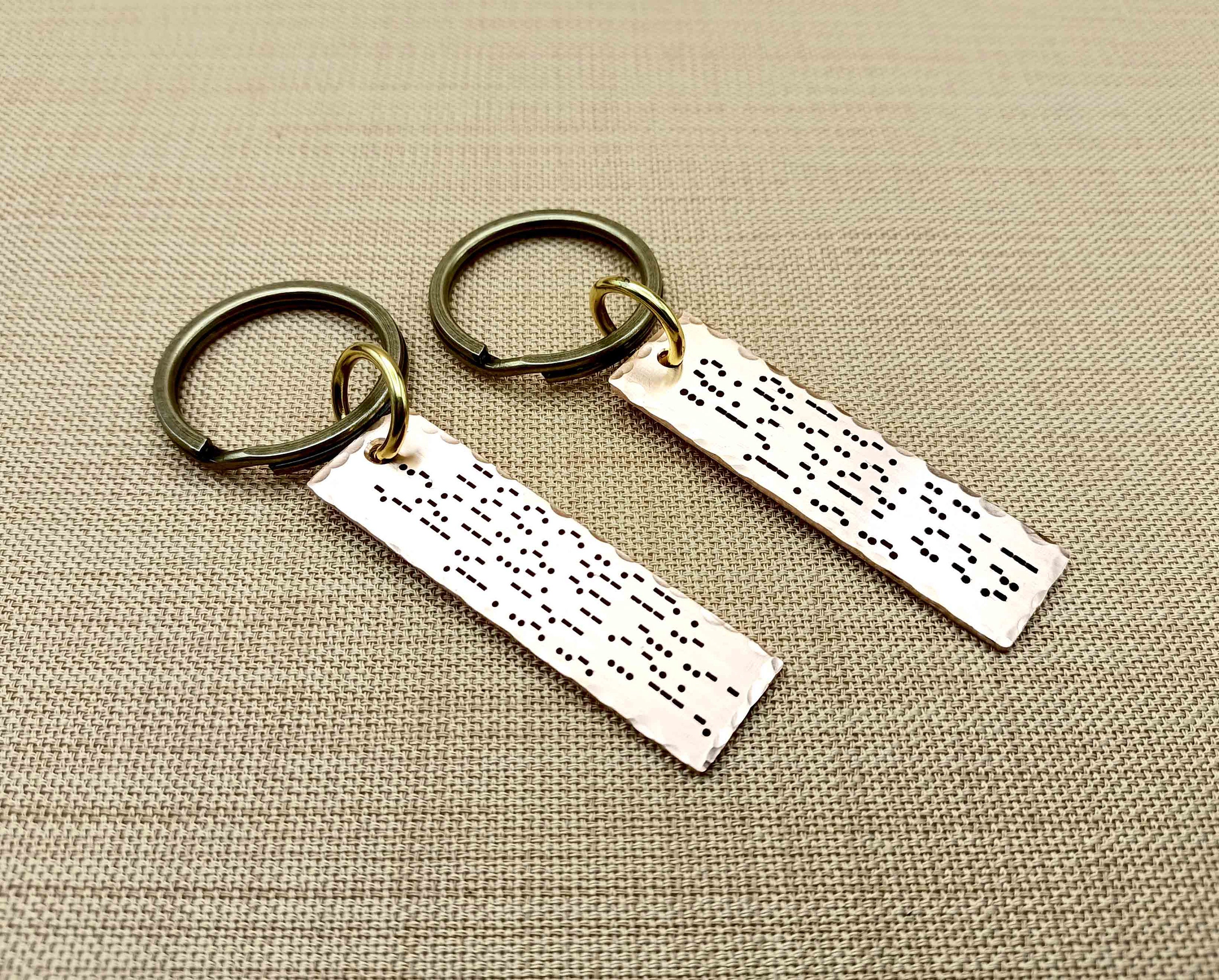 Bronze Anniversary Keychains Custom Morse Code Keychain 8th - Etsy Canada