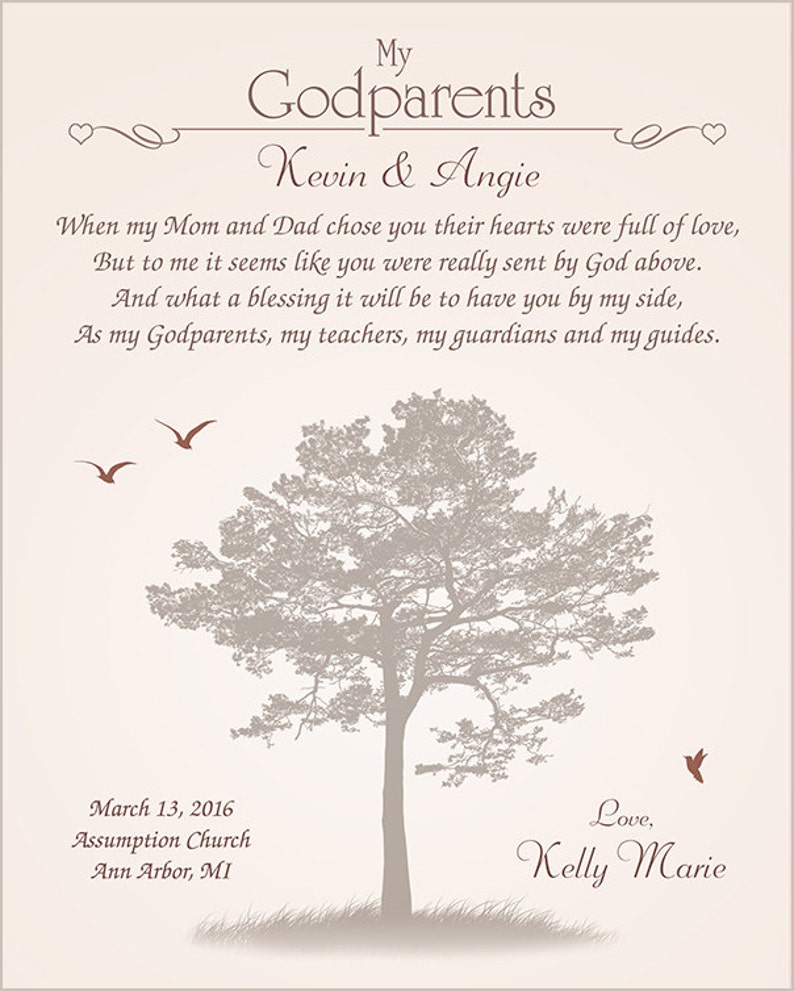 Godparents Print Gift for Godparents Gift for Godfather - Etsy
