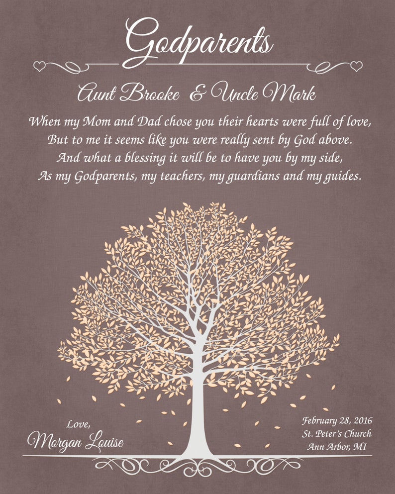 Personalized Godparent Print Godparent Gifts Personalized - Etsy