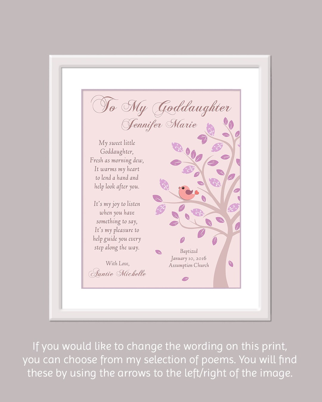 Goddaughter Print Personalized Goddaughter Gift Baptism - Etsy Canada