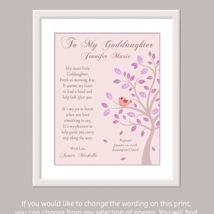 Goddaughter Print Personalized Goddaughter Gift Baptism - Etsy Canada