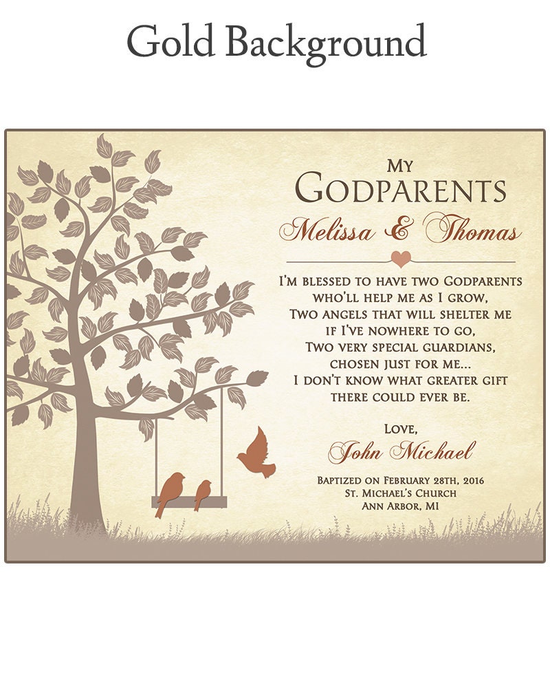 Godparents Gift Gift For Godparents Personalized Godparents | Etsy