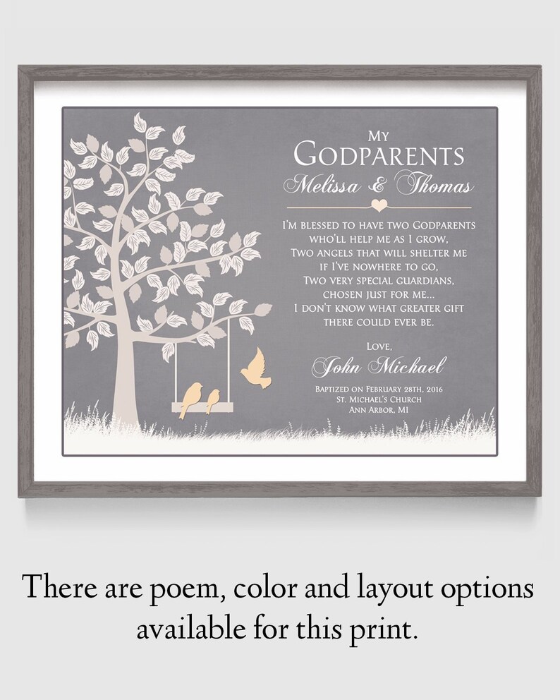 Godparents Gift Gift for Godparents Personalized Godparents - Etsy