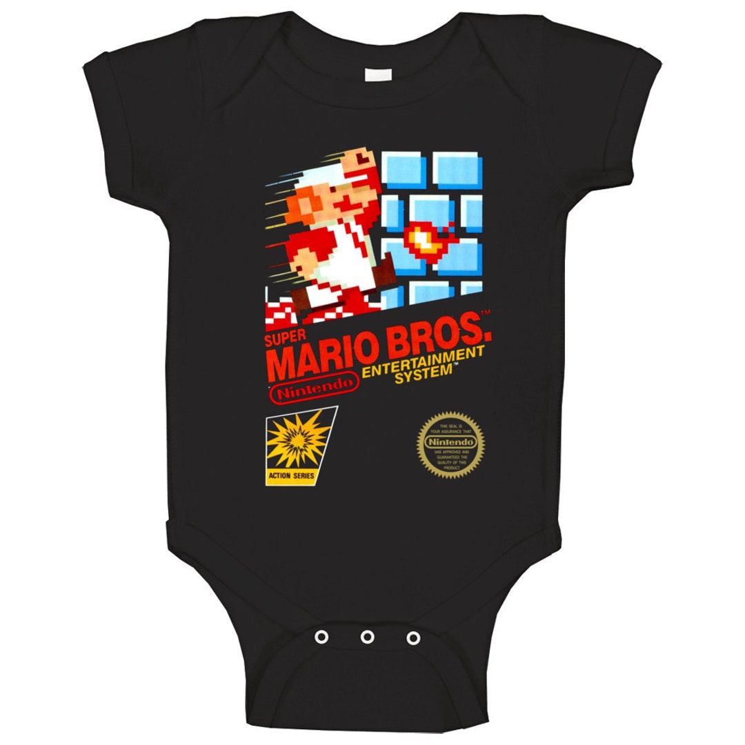 Super Mario Bros Retro Nes Box Art Baby One Piece - Etsy