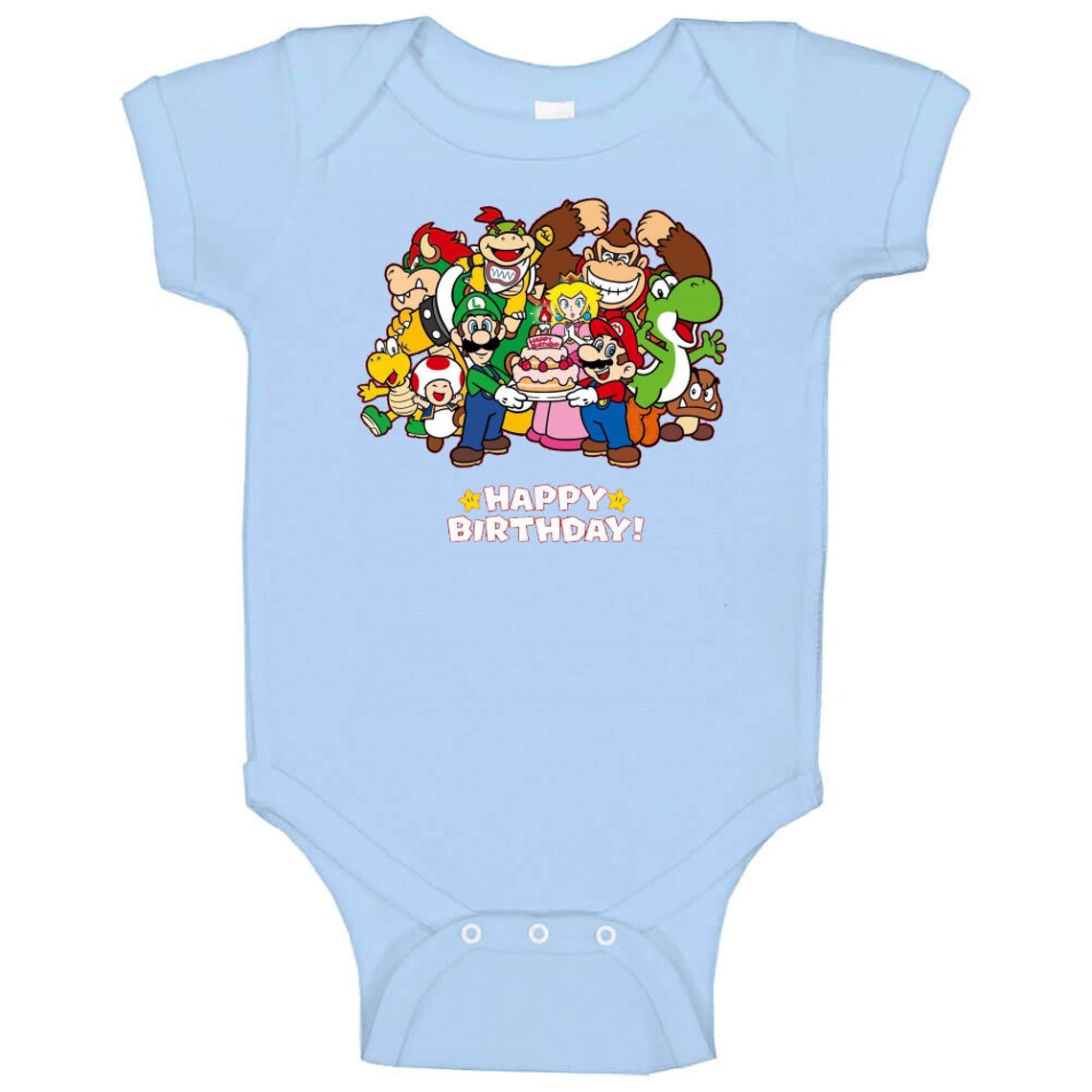 Happy Birthday Nes Characters Super Mario Baby One Piece - Etsy