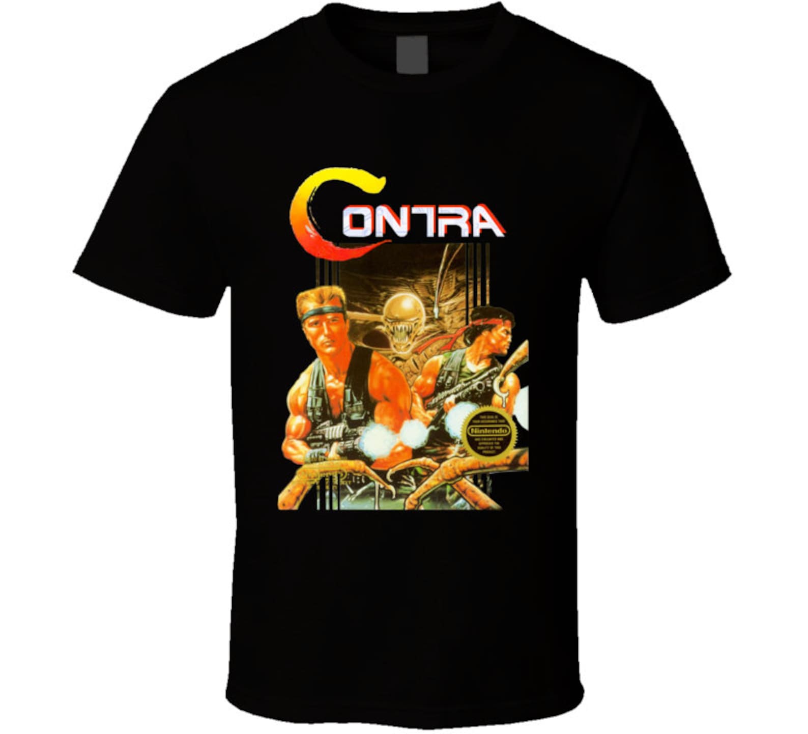 Contra Retro Nes Box Art Video Game Retro T Shirt - Etsy