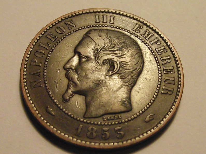 France 1853-A 10 Centimes Napoleon III Emperor #4261 - Etsy