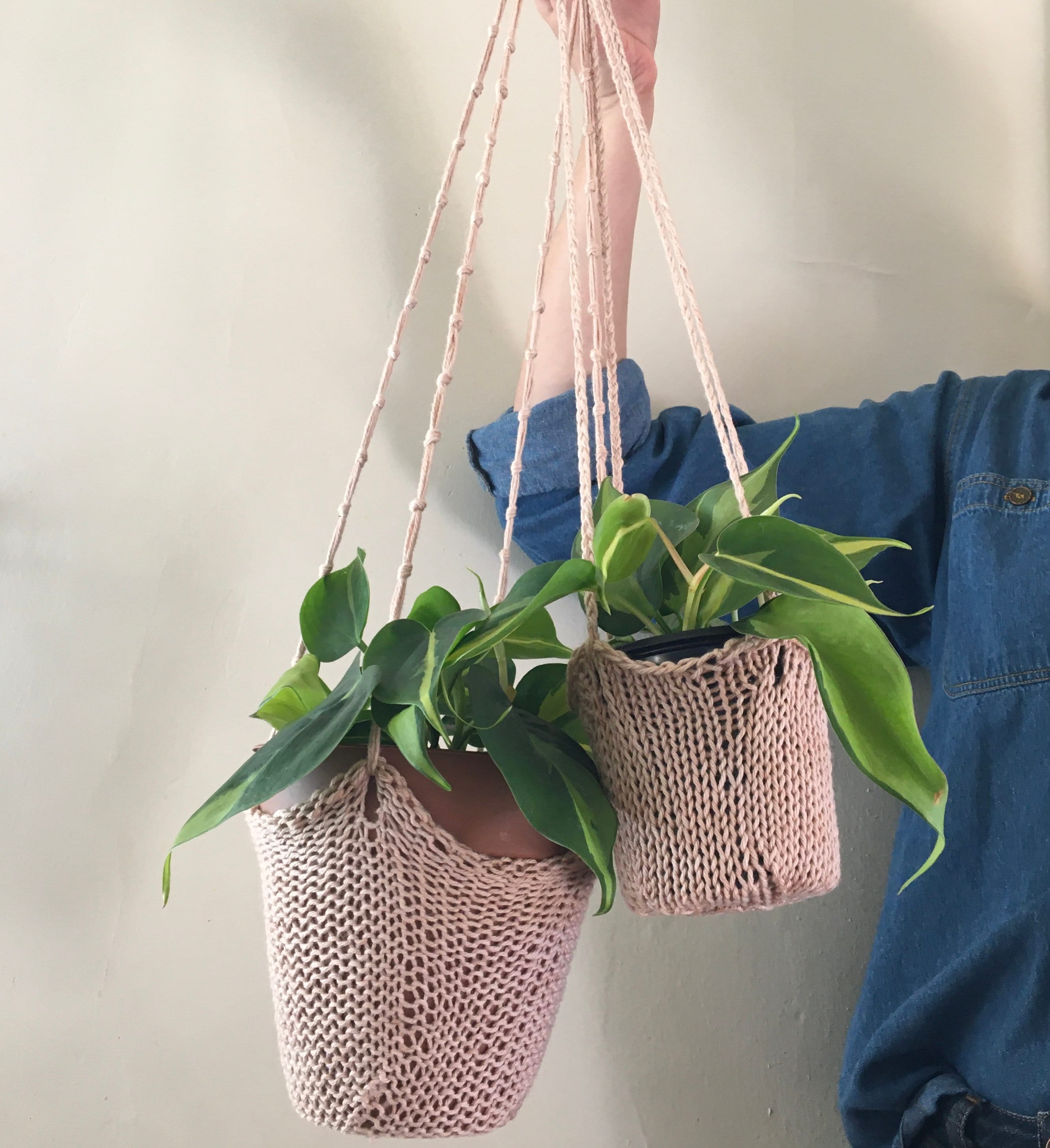 Knit Plant Holder PDF Knitting Pattern Plant Cozy Pattern | Etsy