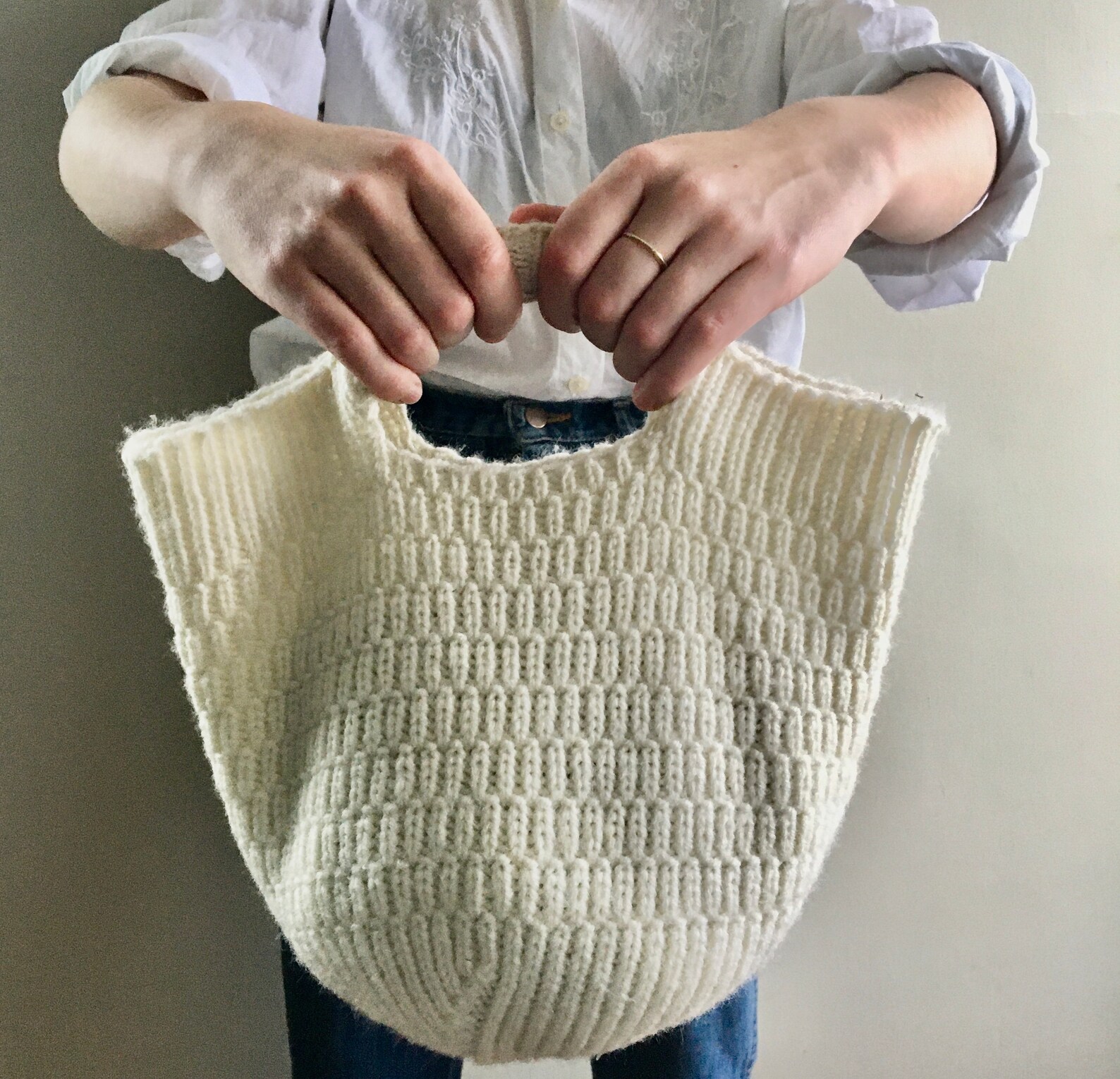 The Basket Bag | PDF Knitting Pattern | Simple Beginner Knitting ...