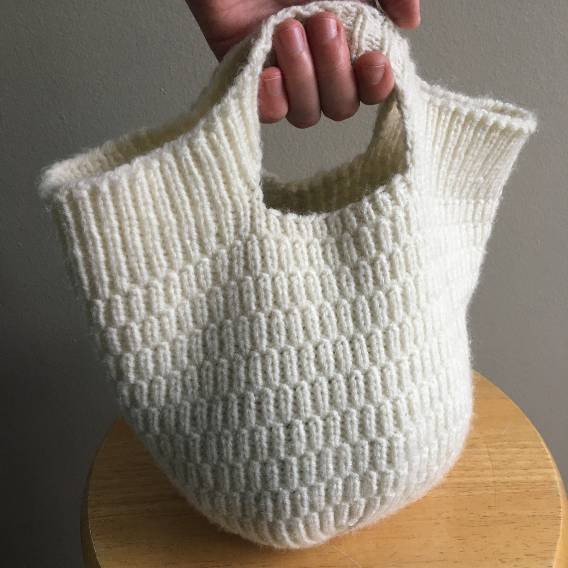 The Basket Bag | PDF Knitting Pattern | Simple Beginner Knitting ...